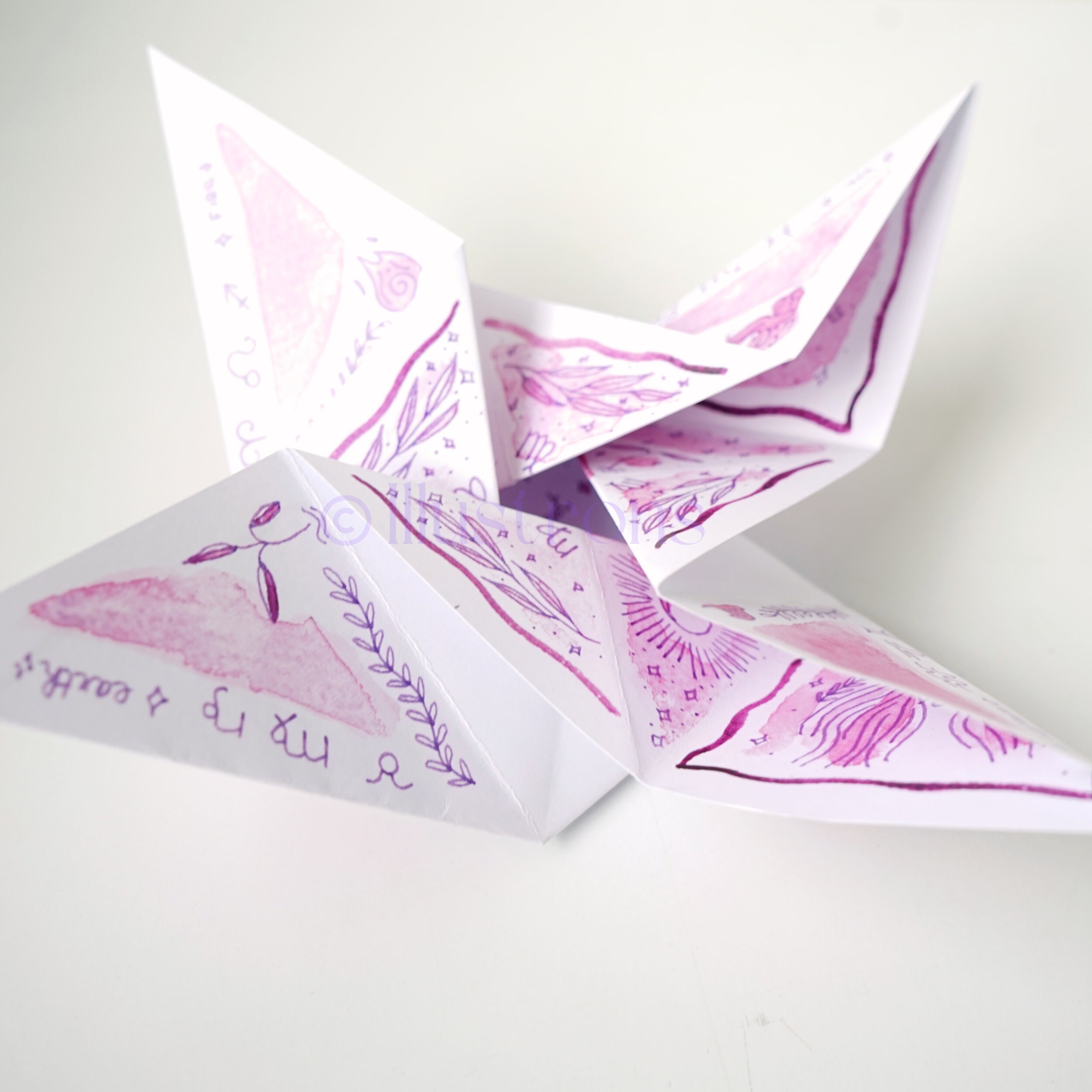 Virgo Zodiac Puzzle Purse Template by Illustrons - Origami Watercolor ...