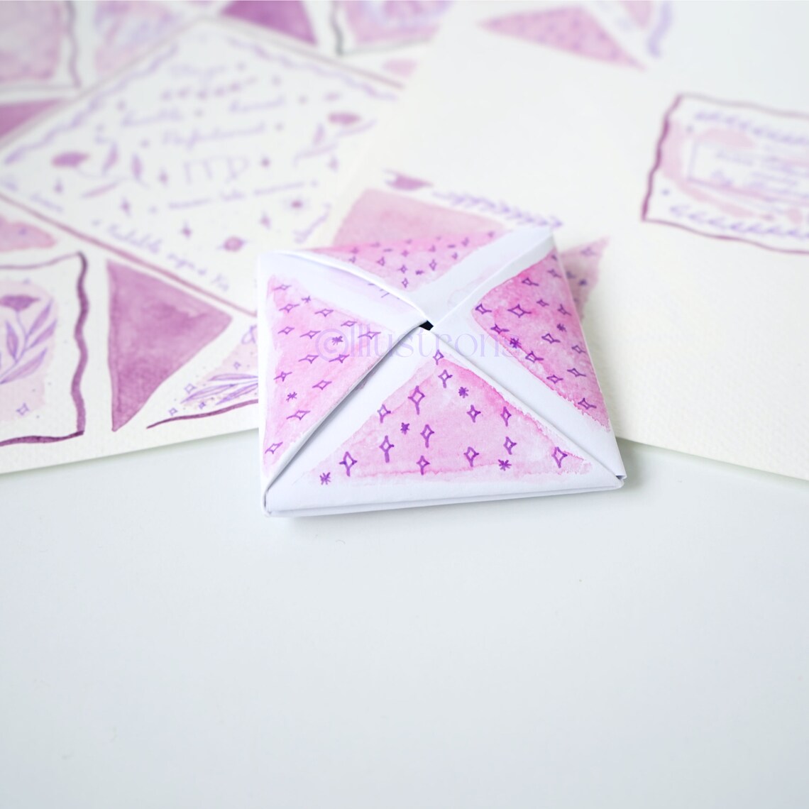 Virgo Zodiac Puzzle Purse Template - Watercolor Origami Card (digital ...