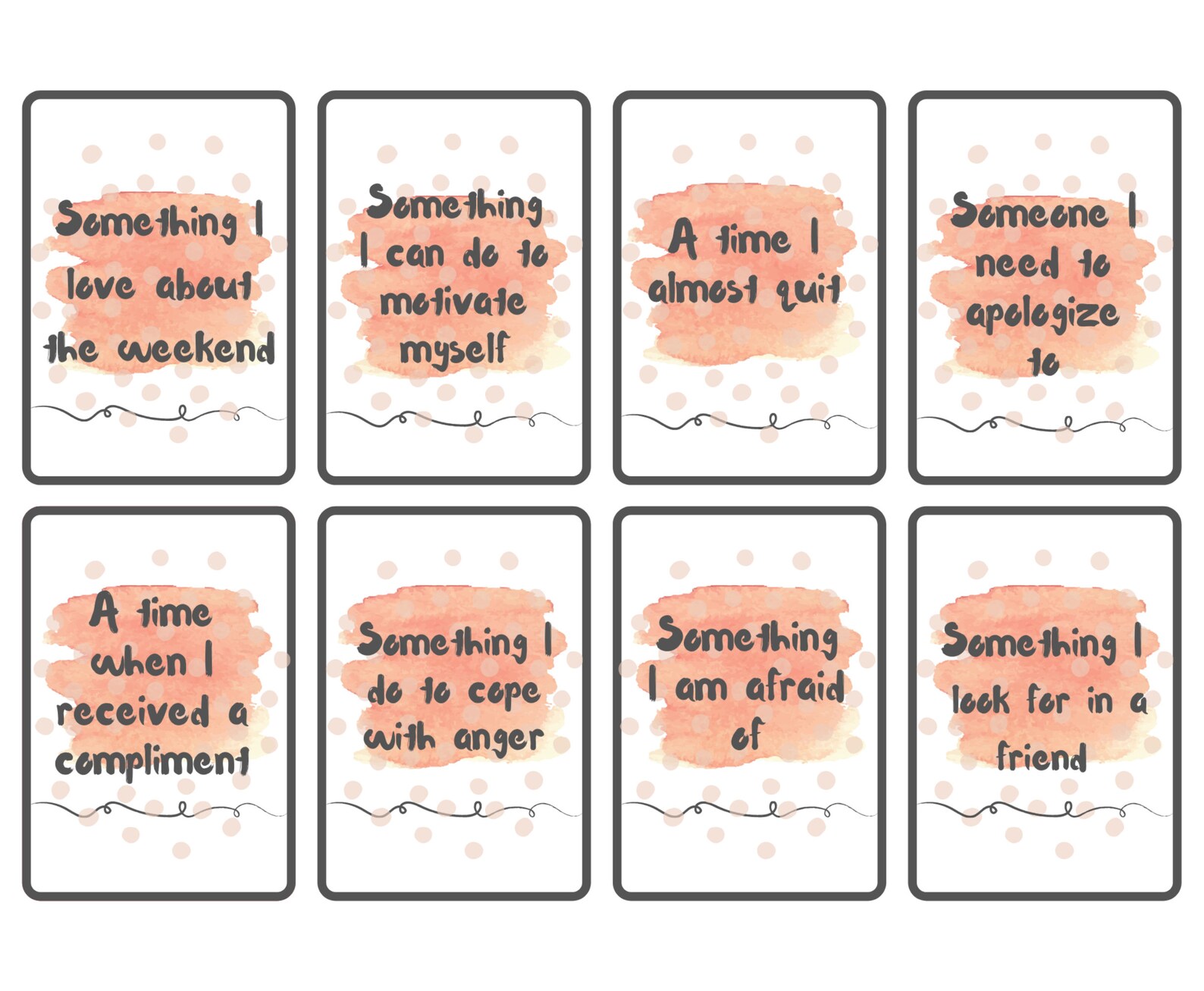 Social Emotional Learning Flash Cards Group Counseling Prompts Journal ...