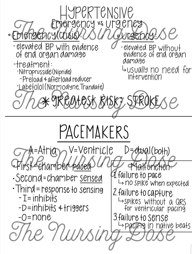 CCRN Cardiovascular Notes - Etsy