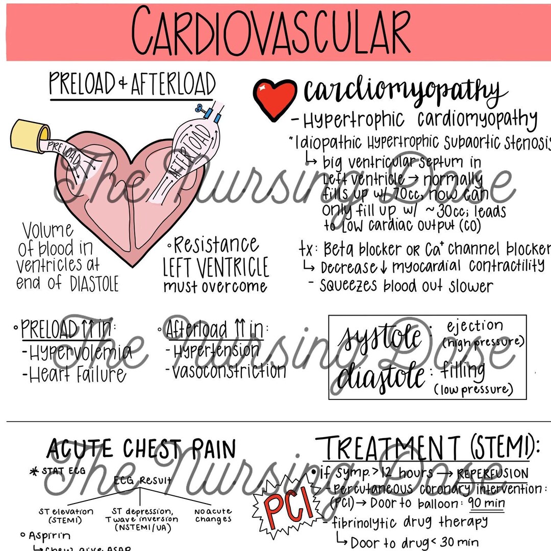 CCRN Cardiovascular Notes - Etsy