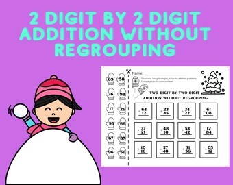 2nd Grade Math Worksheet 2 and 3 Digit Addition With and - Etsy