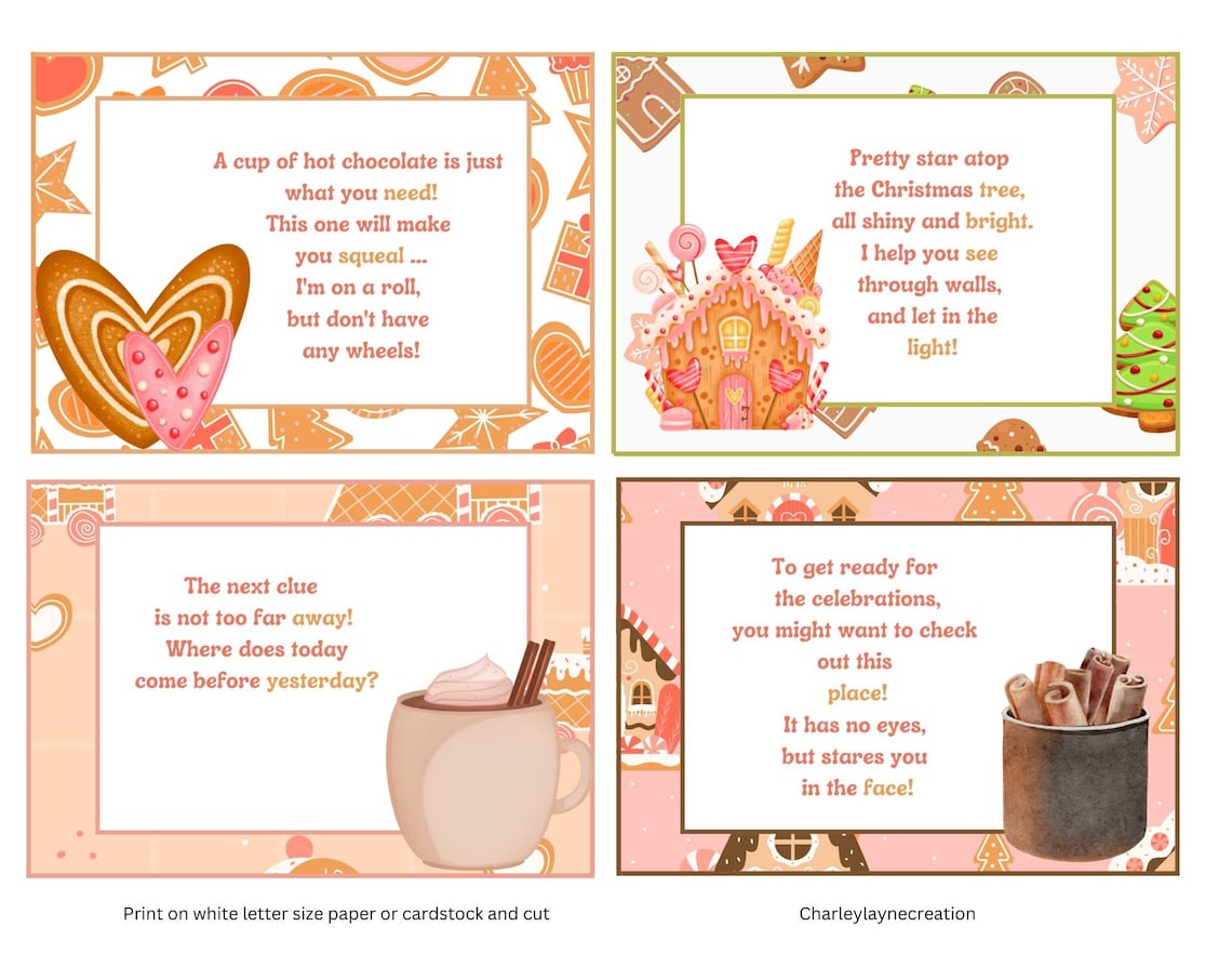 Christmas Scavenger Hunt Riddles Christmas Treasure Hunt - Etsy