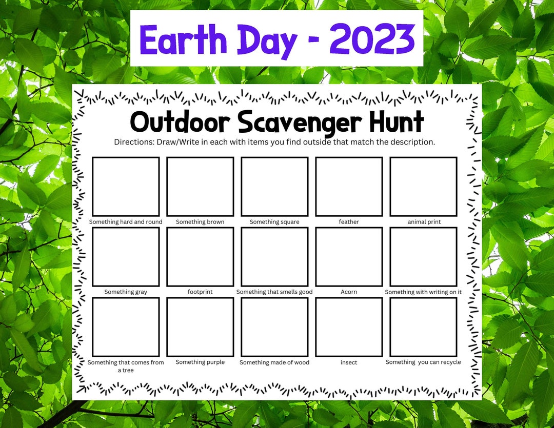 Earth Day 2023 | Reuse | Recycle | Outdoor Scavenger Hunt | Earth Day ...