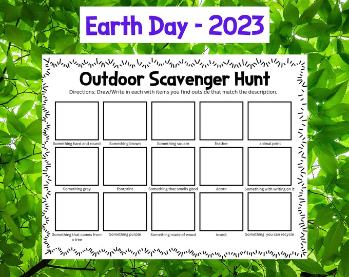 Earth Day 2023 Reuse Recycle Outdoor Scavenger Hunt Earth Day ...