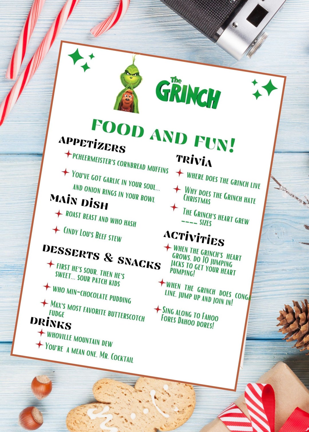 Holiday Dinner and Activities the Grinch Dinner & a Movie Grinch Movie ...