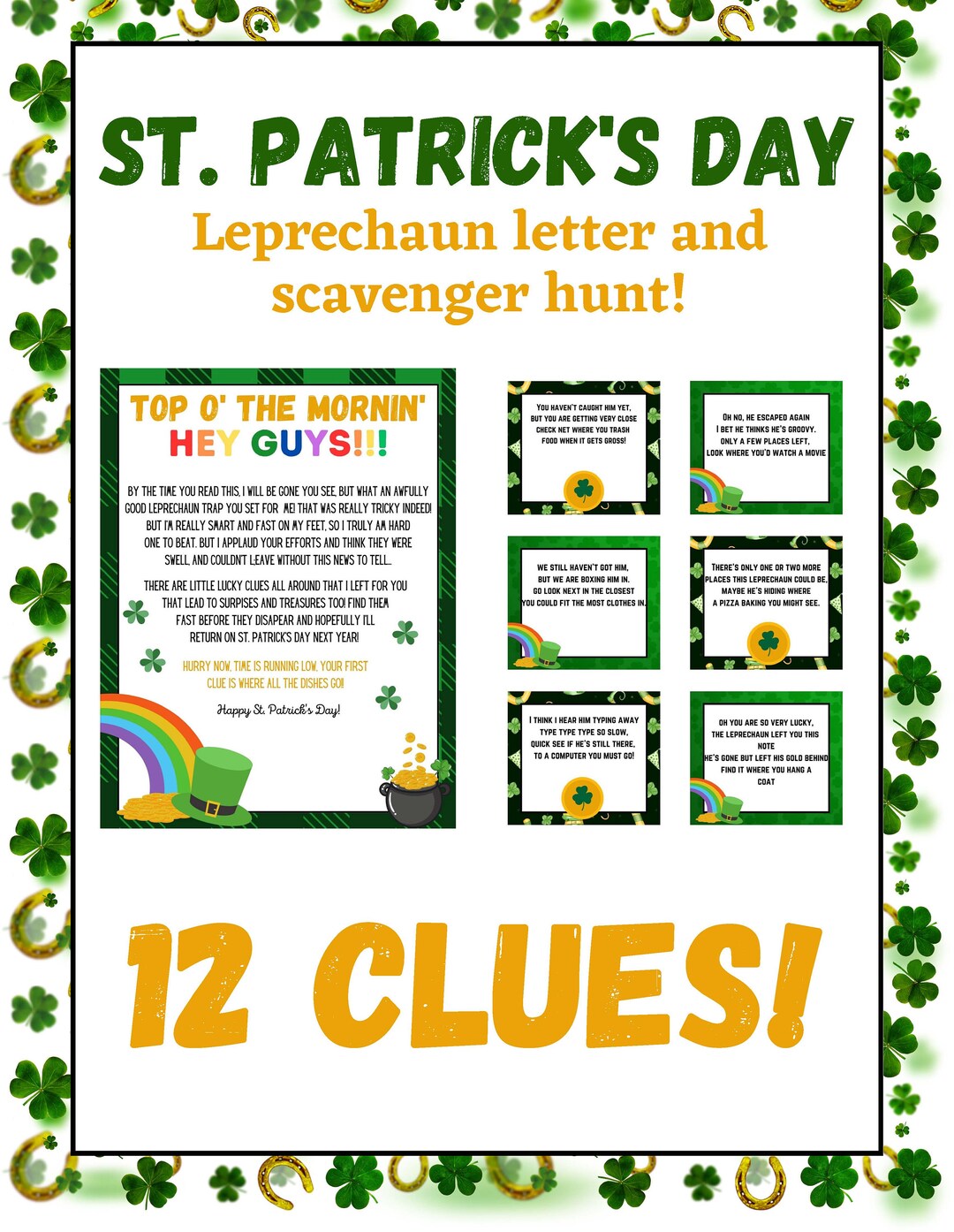 St. Patrick's Day Scavenger Hunt | Leprechauns | March | Luck of the ...