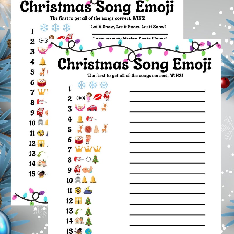 Christmas Song Emoji Game - Etsy
