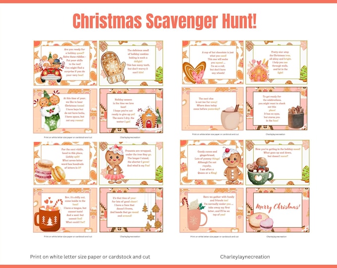 Christmas Scavenger Hunt Riddles Christmas Treasure Hunt Clues Older ...