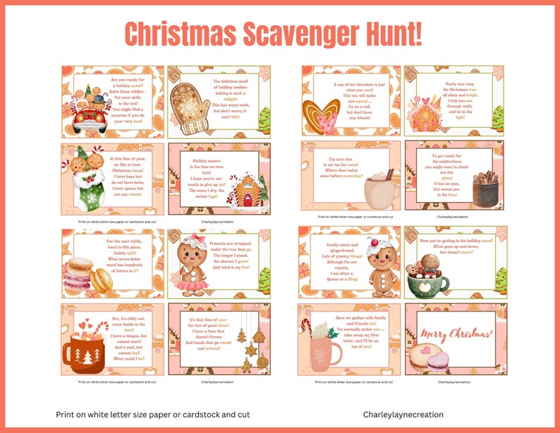 Christmas Scavenger Hunt Riddles Christmas Treasure Hunt - Etsy