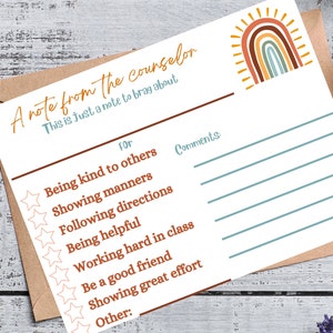 Boho Rainbow Teacher Mail | Note From the Teacher | Teacher Report ...