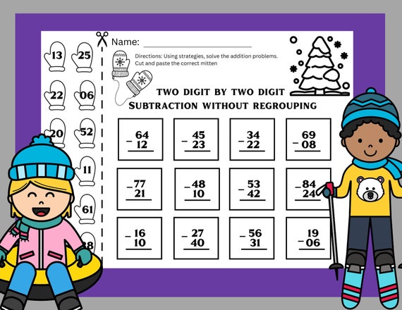 Hojas De Trabajo De Resta Reagrupando Doble Untitled