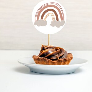 Editable Boho Rainbow Cupcake Toppers DIGITAL DOWNLOAD Boho Cupcake ...