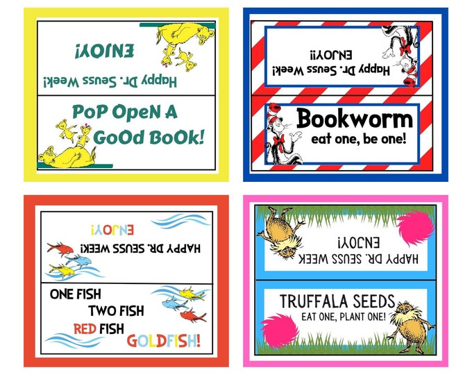 Dr. Seuss Week | Read Across America | Dr. Seuss Treat Bag Toppers ...