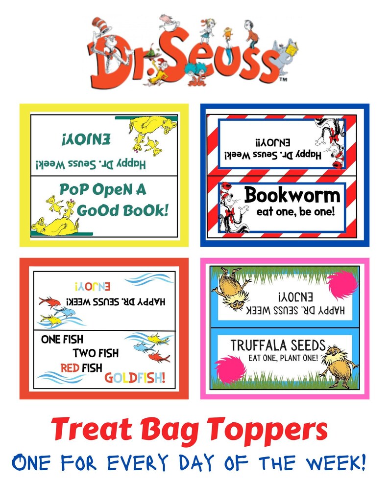 Dr. Seuss Week Read Across America Dr. Seuss Treat Bag - Etsy