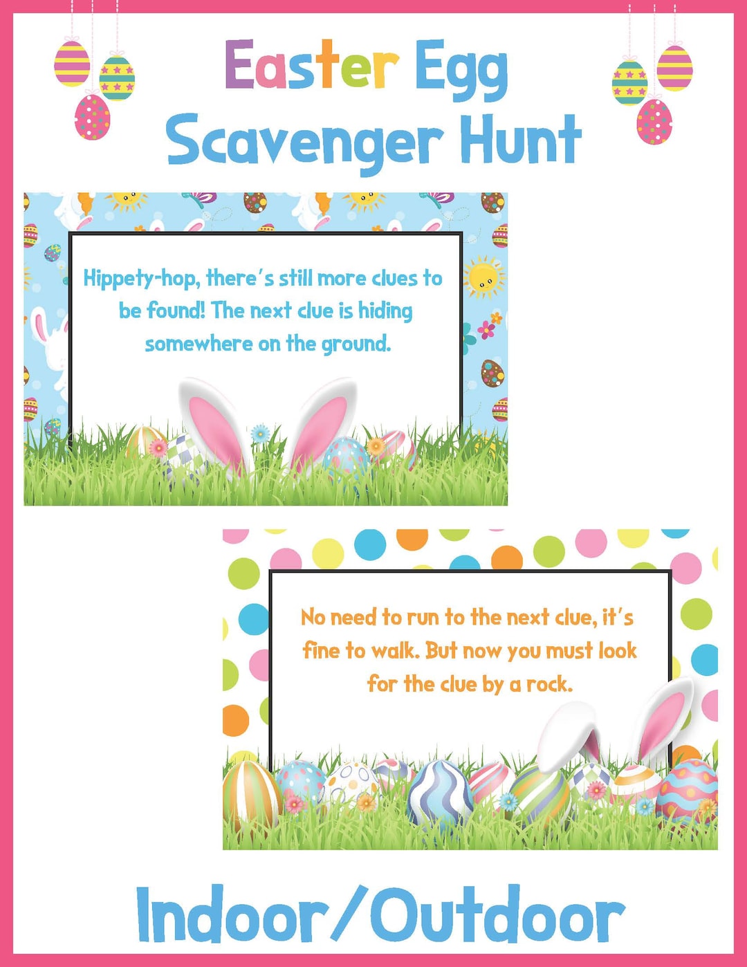Easter Egg Scavenger Hunt | Easter Bunny | 2 Sets | Indoor/outdoor ...