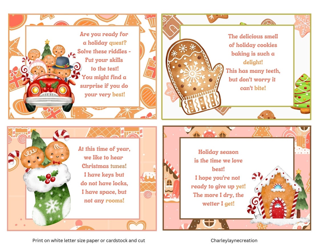 Christmas Scavenger Hunt Riddles Christmas Treasure Hunt - Etsy