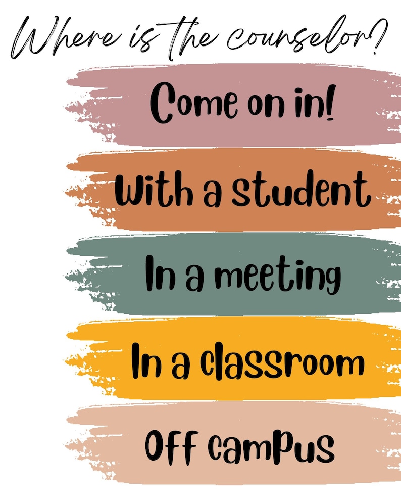 Custom School Counseling Office Sign Door Where is the - Etsy