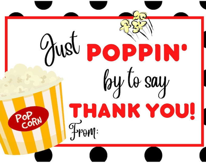 Teacher Appreciation Gift Poppin' in to Say Thank You Teacher ...