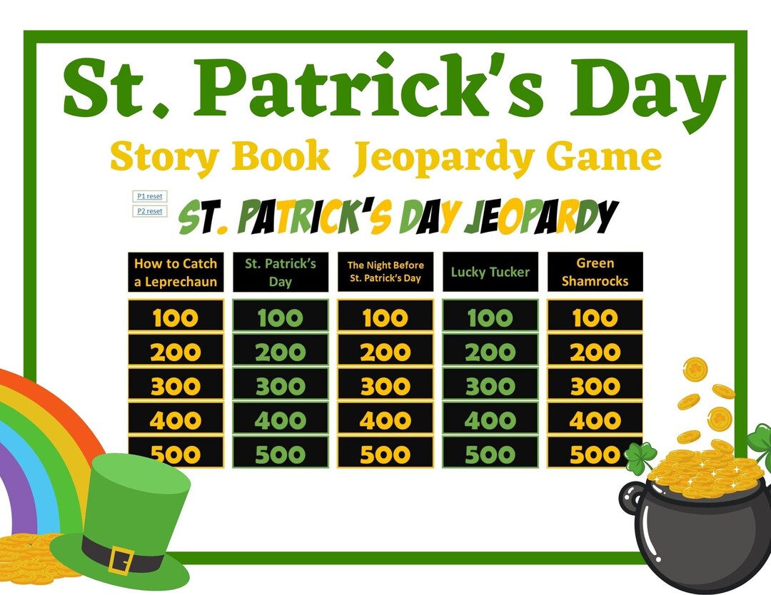 St. Patrick's Day | St. Patrick's Story Books | Jeopardy Game | March ...