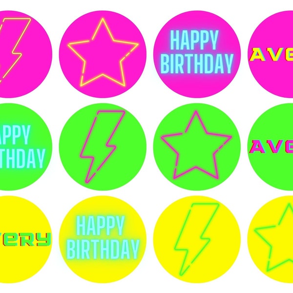 Glow Cupcake Toppers - Etsy