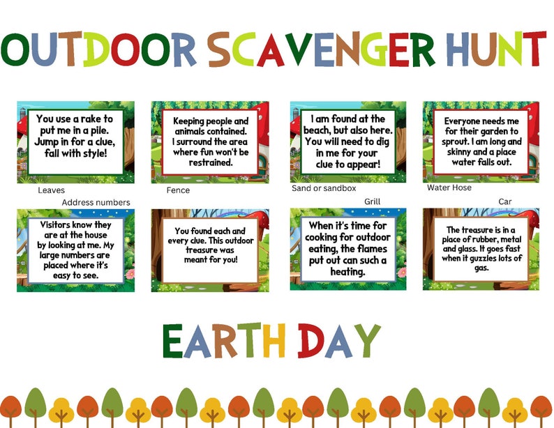 Earth Day 2023 Reuse Recycle Outdoor Scavenger Hunt - Etsy