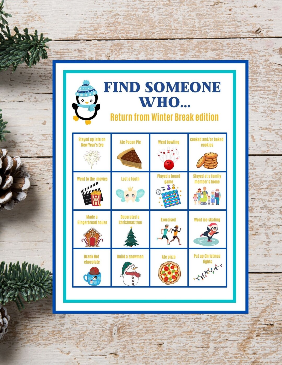 Find Someone Who Game | Return From Winter Break Activity | Return From ...