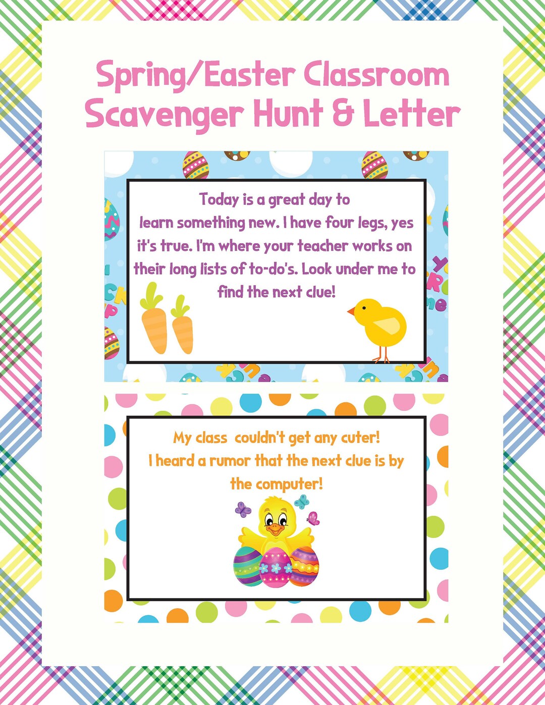 Easter Egg Scavenger Hunt | Easter Bunny | Classroom| Easter - Etsy
