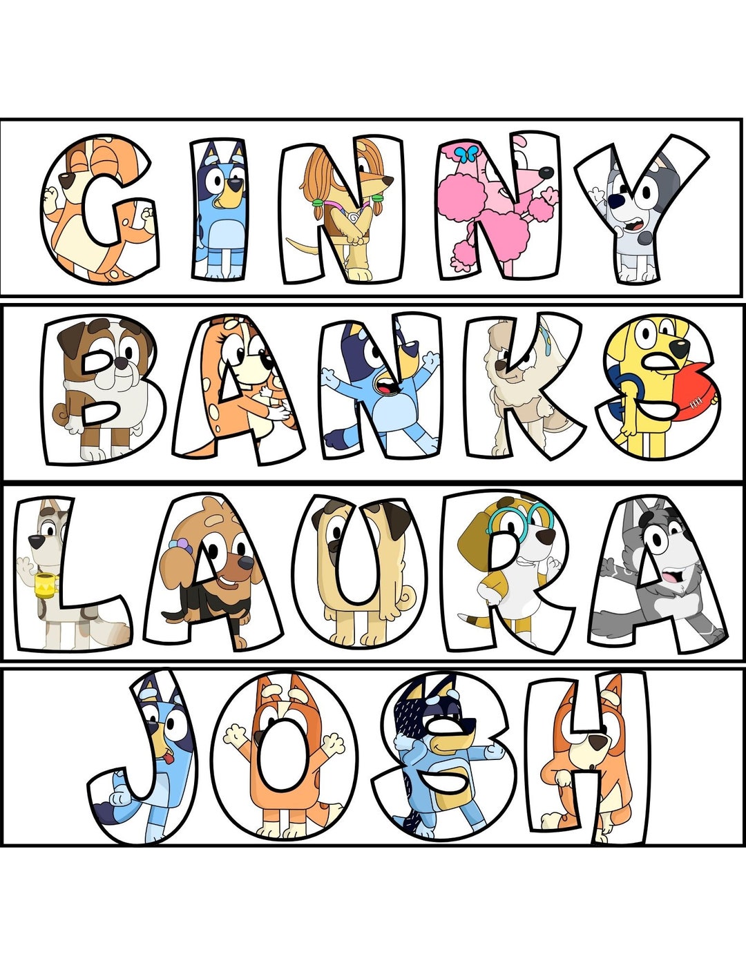 Hand Painted Letters Nursery Letters Bluey Letters Disney Letters ...