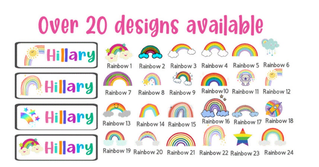 Rainbow Name Labels | School Supply Stickers | Labels | Personalized ...