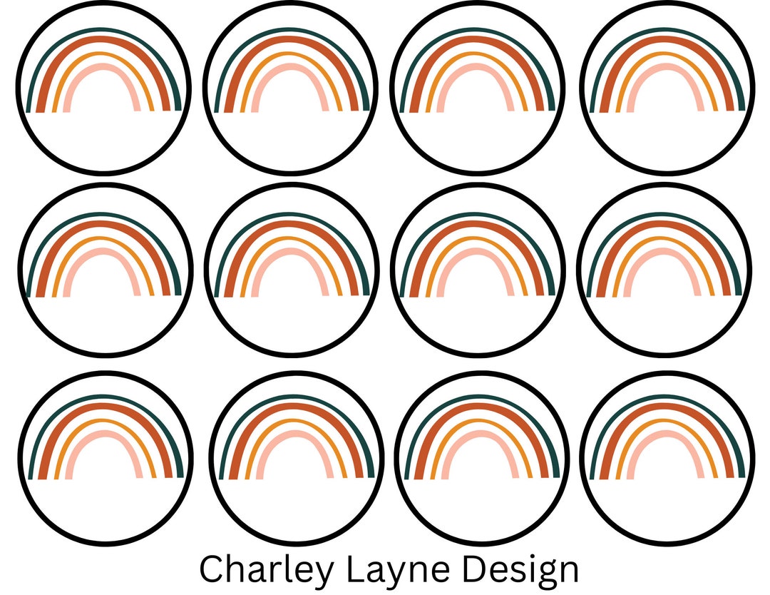 Editable Boho Rainbow Cupcake Toppers DIGITAL DOWNLOAD Boho - Etsy