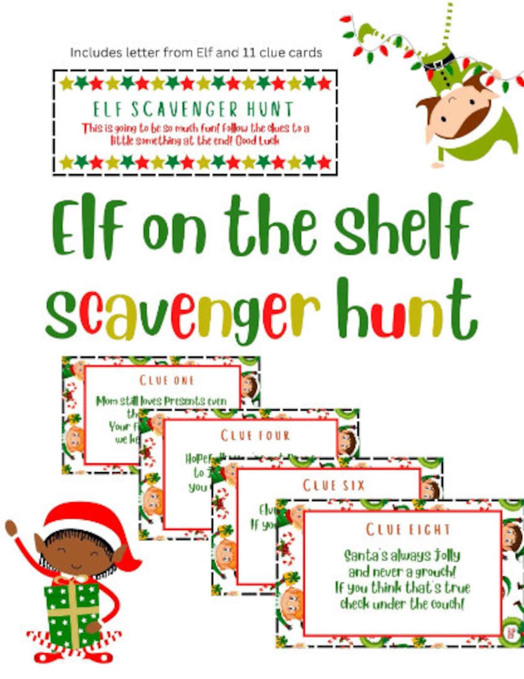 Elf | Christmas Elf | Christmas Scavenger Hunt | Scavenger Hunt | Elf ...
