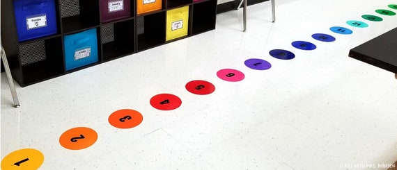 INDIVIDUALLY SOLD Line up Dots Social Distancing Floor Dot - Etsy