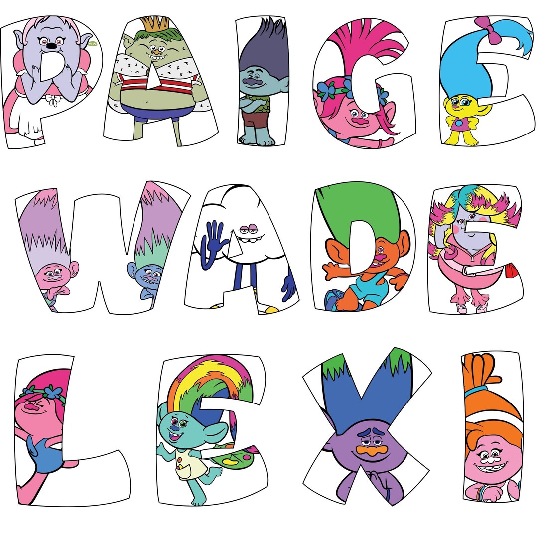 Hand Painted Letters Nursery Letters Trolls Letters Trolls World Tours ...
