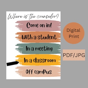 Custom School Counseling Office Sign Door | Where is the Counselor ...