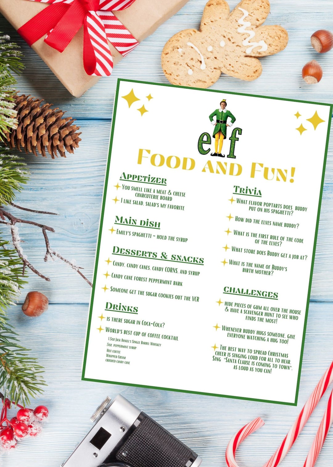 Holiday Dinner and Activities | Buddy the Elf | Dinner & a Movie | ELF ...