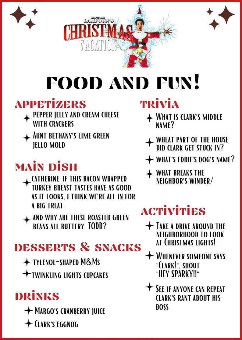 National Lampoon's Christmas Vacation |holiday Dinner and Activities ...