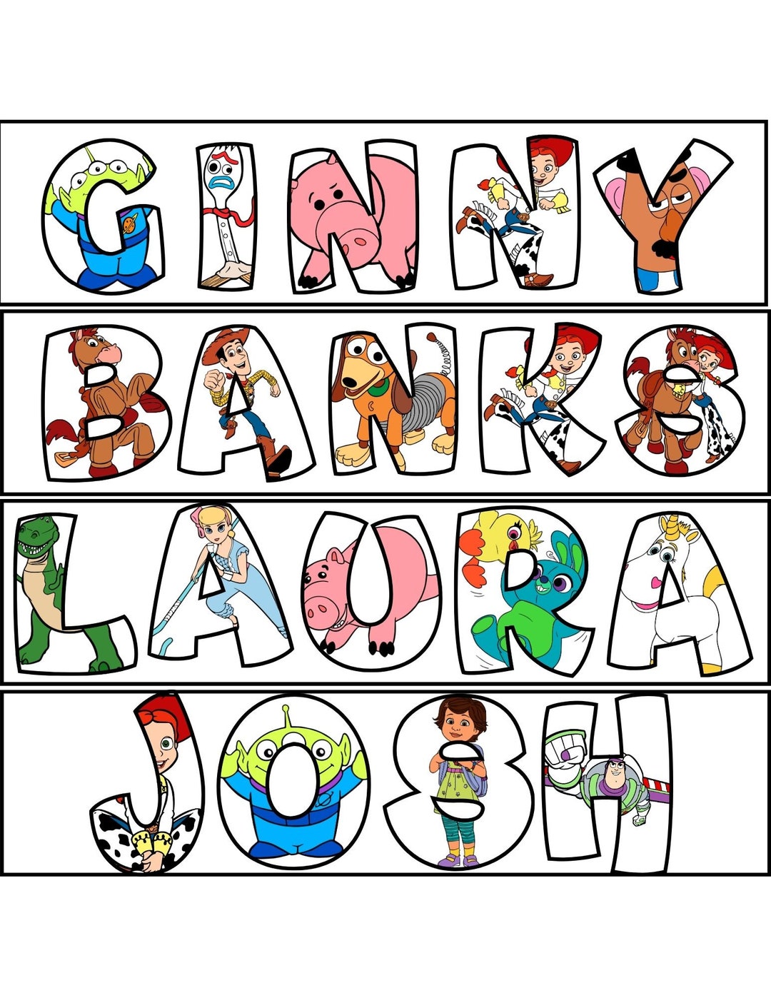 Hand Painted Letters Nursery Letters Toy Story Letters Pixar Letters ...