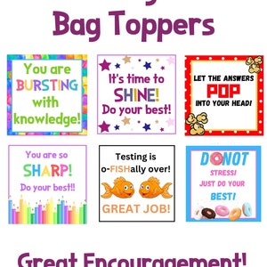 Testing Treat Bag Toppers | STAAR Testing | Benchmark Testing Snack - Etsy