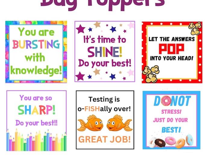 STAAR Testing Encouragement Notes, STAAR Testing Printable Snack Tags ...