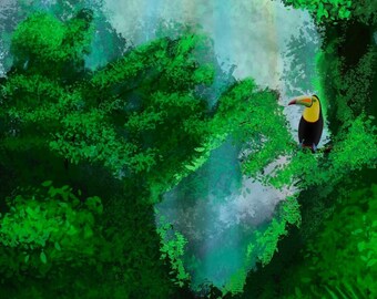 Amazon Rainforest Inspired Landscape Painting Gift for Nature - Etsy