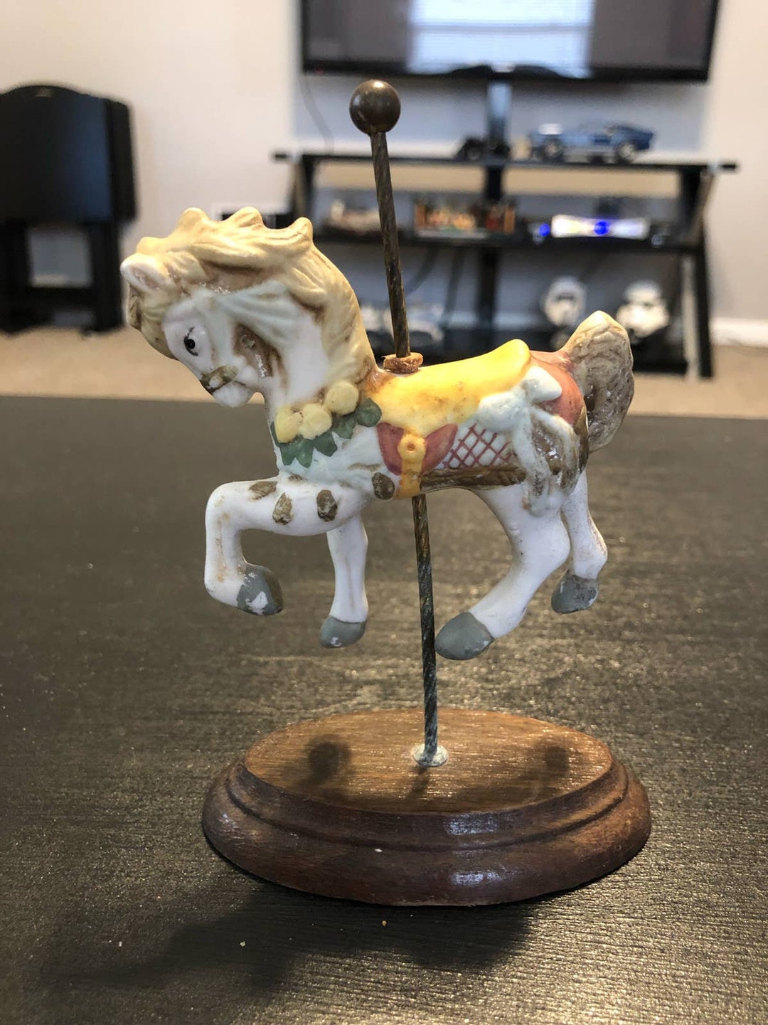 Vintage Glass Carousel Horse - Etsy