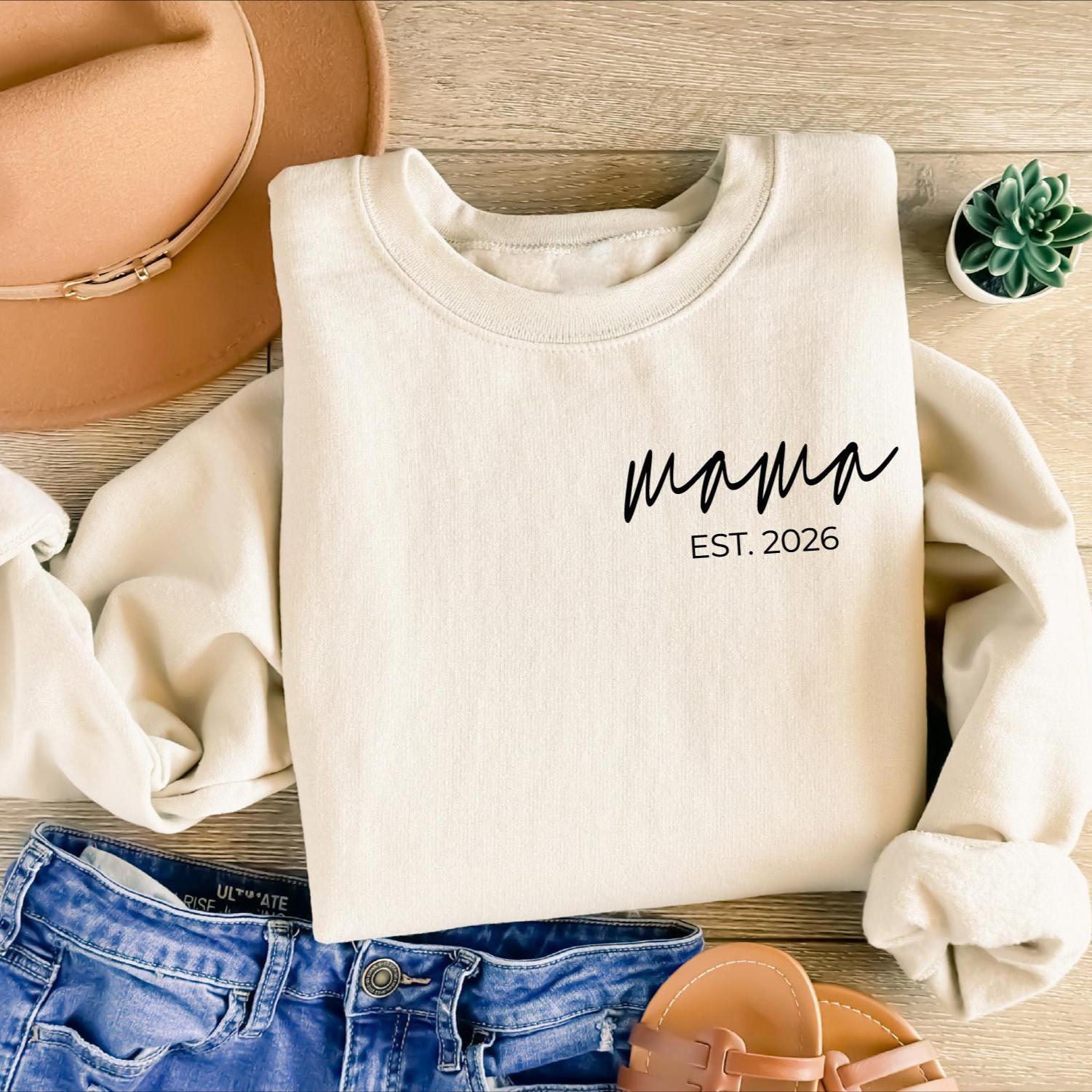 Custom Mama Est Sweatshirt, Personalized Mothers Day Gift - Etsy