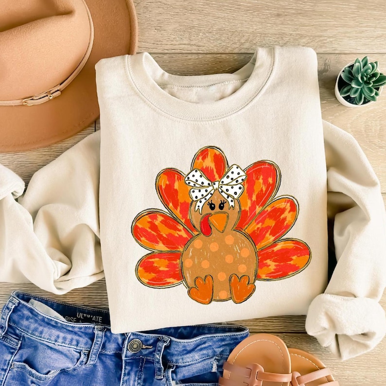 Thanksgiving Turkey Sweatshirt, Retro Turkey Shirt, Matching ...