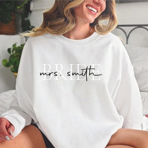 Customized Bride Mrs Last Name Sweatshirt New Mrs Sweatshirt - Etsy