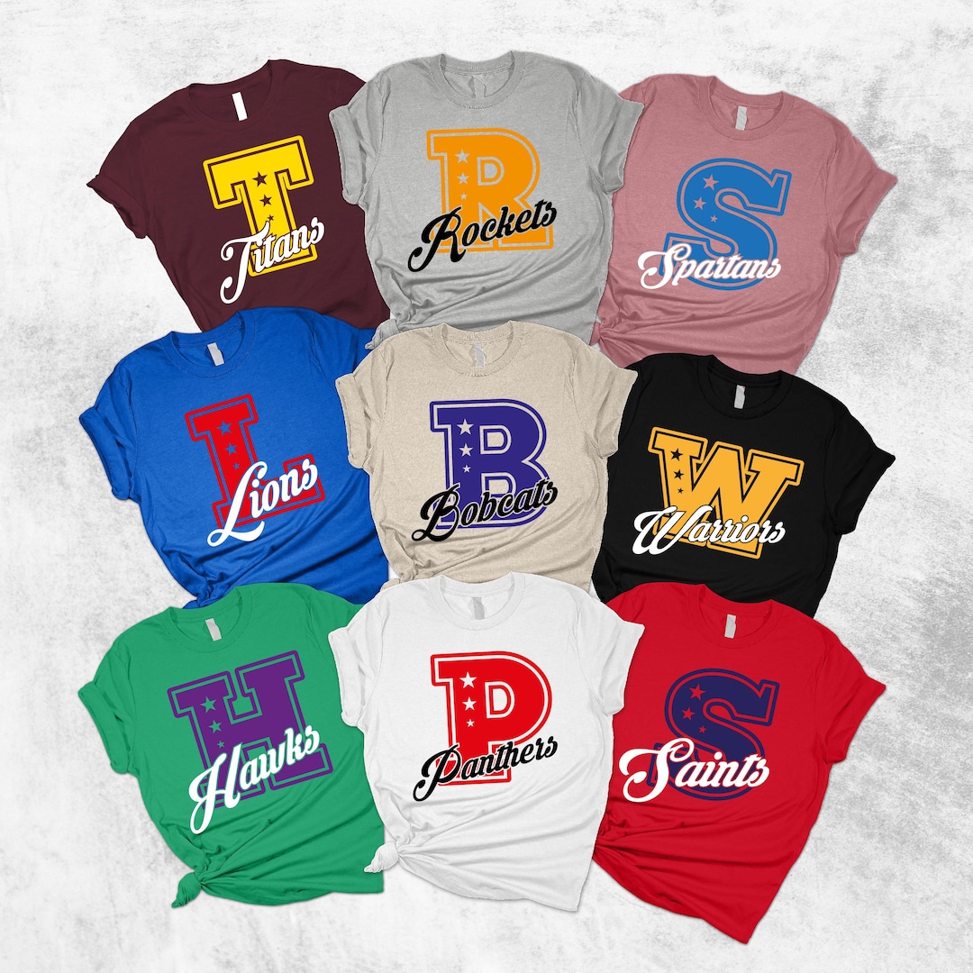 Custom Team Mascot Name Shirt, Favorite Team Name Shirt, Personalize ...