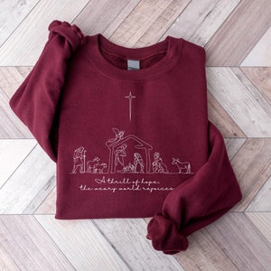 A Thrill of Hope the Weary World Rejoices Sweatshirt, Christian ...