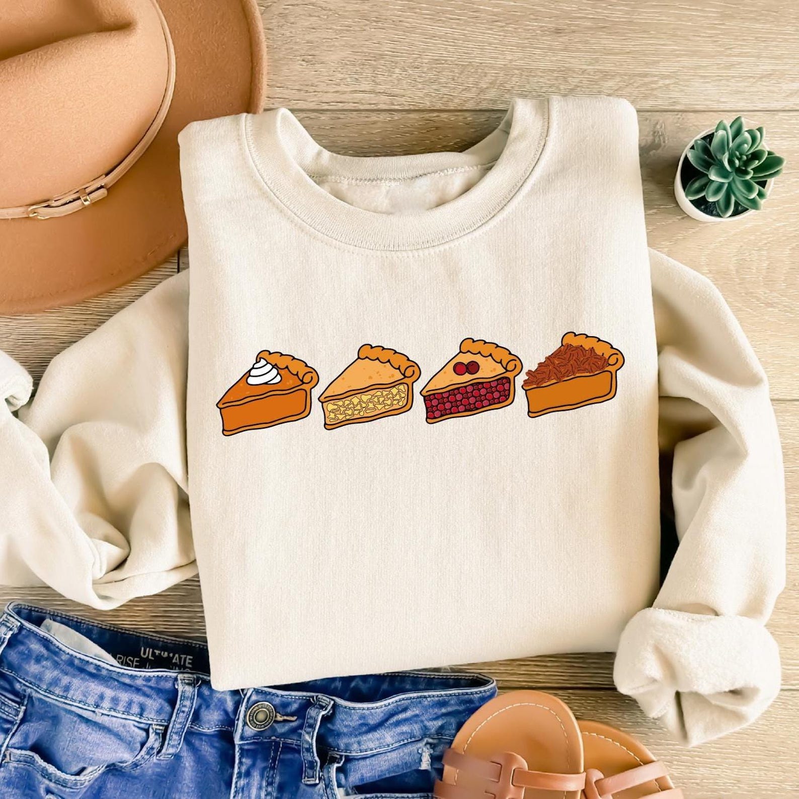 Thanksgiving Pie Sweatshirt, Thanksgiving Cherry Pie Shirt, Pumpkin Pie ...