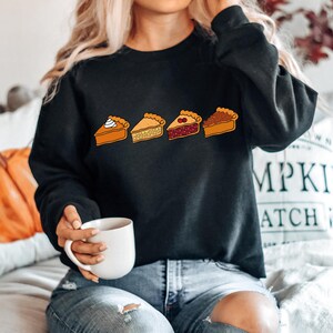 Thanksgiving Pie Sweatshirt, Thanksgiving Cherry Pie Shirt, Pumpkin Pie ...