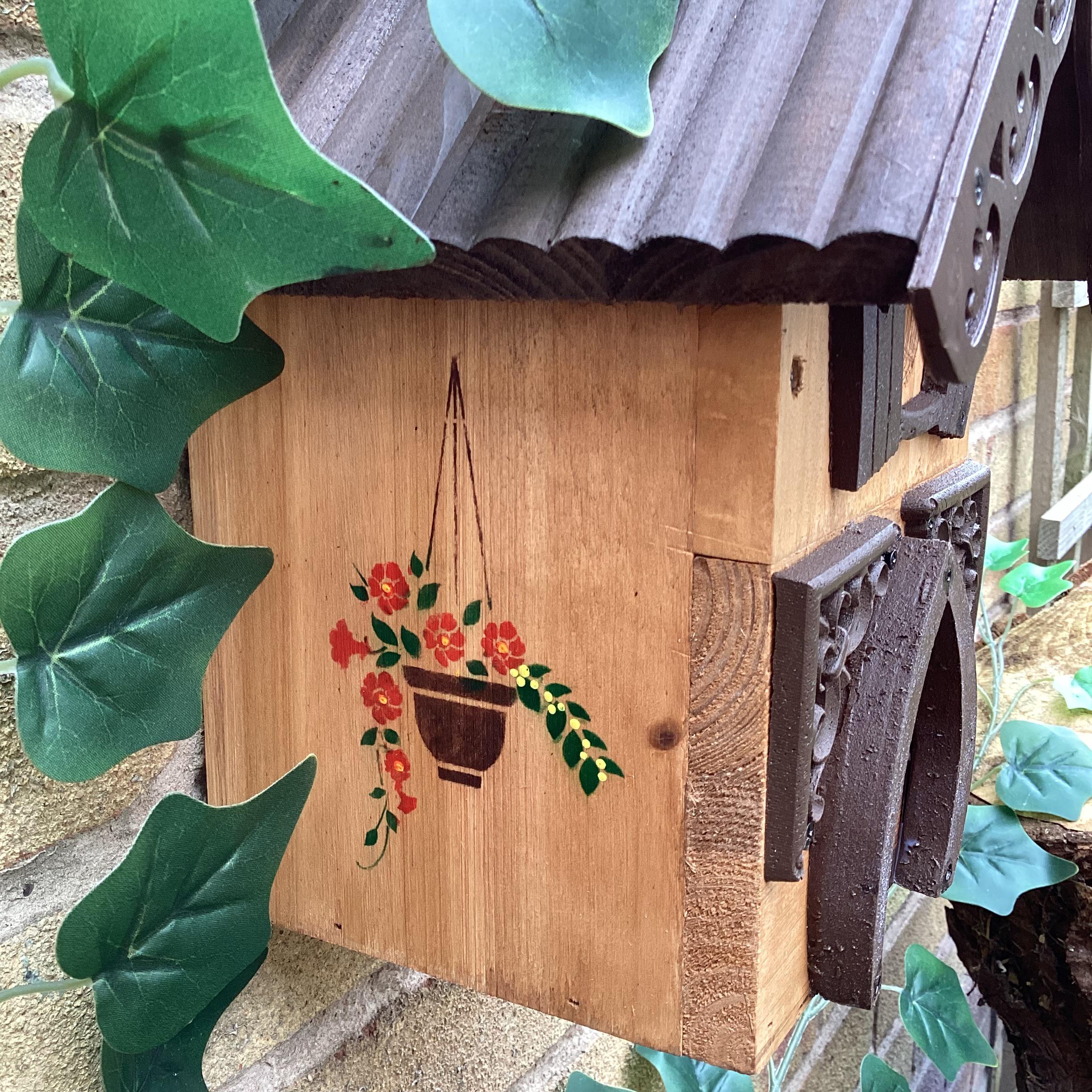 Whimsical Wooden Bird House. Natural Nesting Bird Box With a Fairy ...